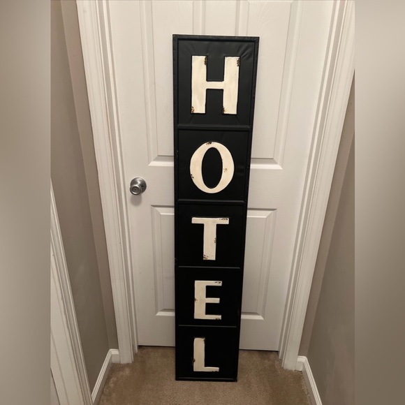 Wall Decor | New Hotel Metal Sign 59 X 12 Farm Rustic Vertical Embossed ...